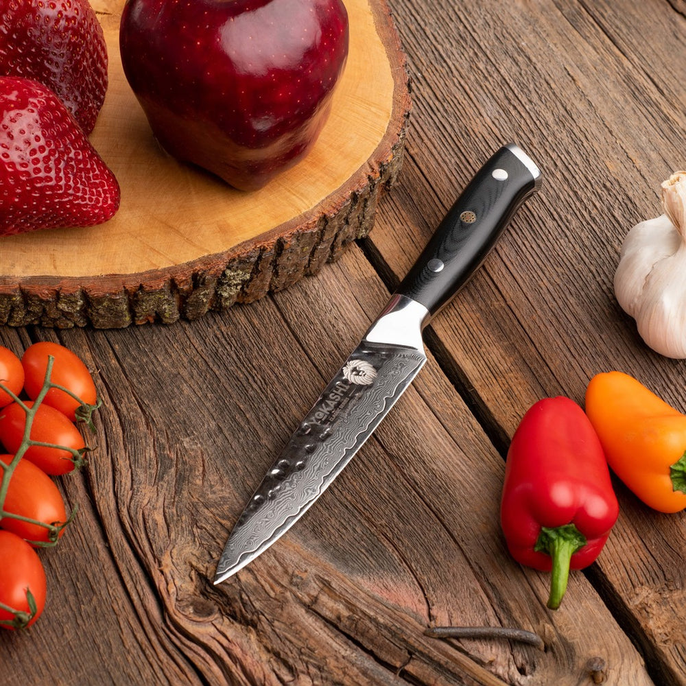Damascus Steel Paring Knife | 5 Inch Knife - Yokashi Knives